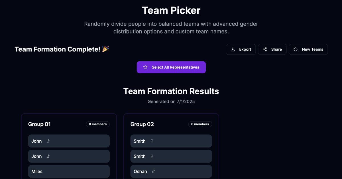 Random Team Picker – Create Fair Teams Instantly | MultiPicker